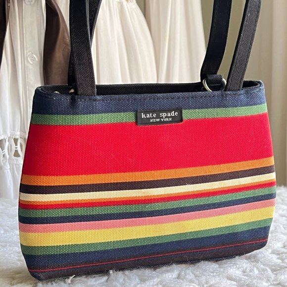 kate spade | Bags | Kate Spade New York Rainbow Striped Color Block ...